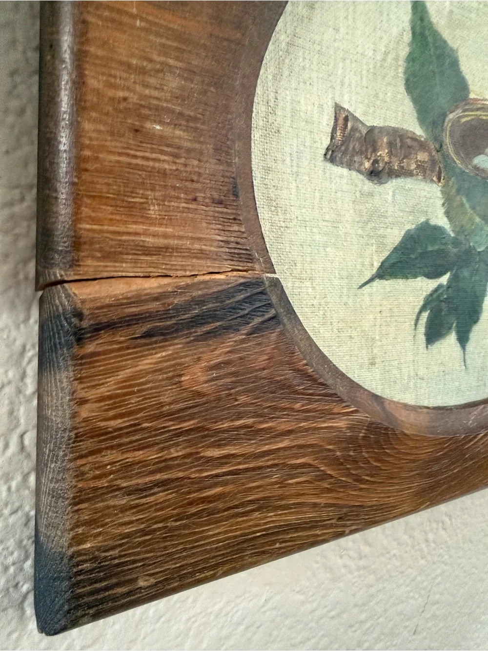 Vintage | Art | Vintage Original Brown Wood Framed Bird Nest Oil ...